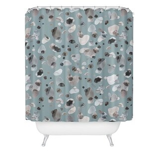 Ninola Design Playful Organic Shapes Moody Blue Made to Order Shower ...